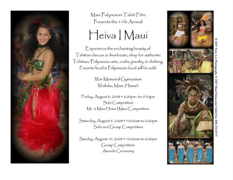 Heiva - Tahiti Fete: Heiva i Maui 2008 flyer Heiva - Tahiti Fete: Heiva i Maui 2008 flyer